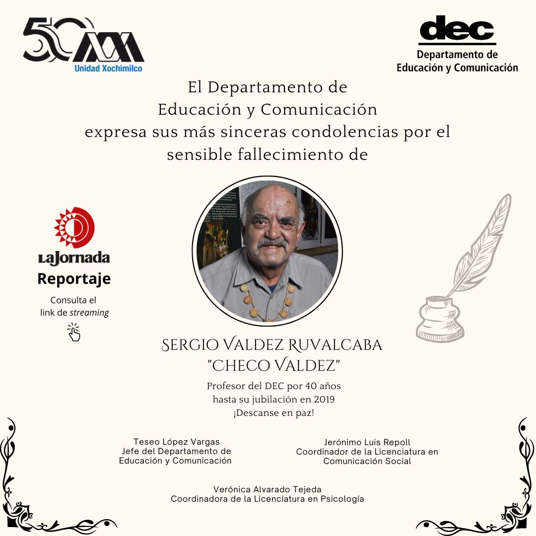 "Checo Valdez": Reportaje de La Jornada | DEC - Departamento de Educación y Comunicación